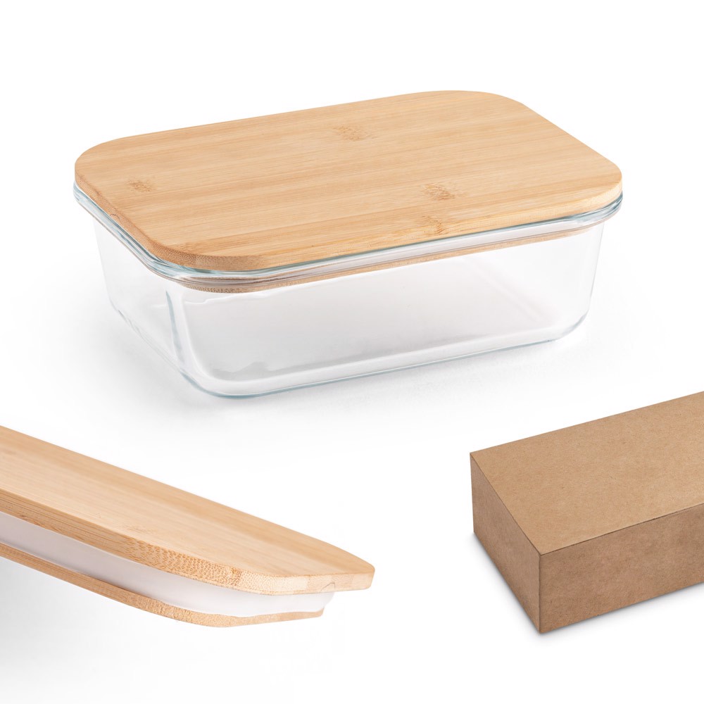 PORTOBELLO. Lunch Box. Hermetic box in borosilicate glass and bamboo ...