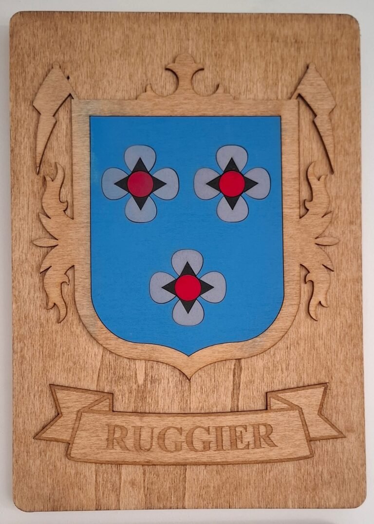 Ruggier Surname Family Crest - Scic Crafts Studio